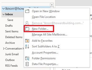 Microsoft Outlook: Email Organization – Howard Building Corp.